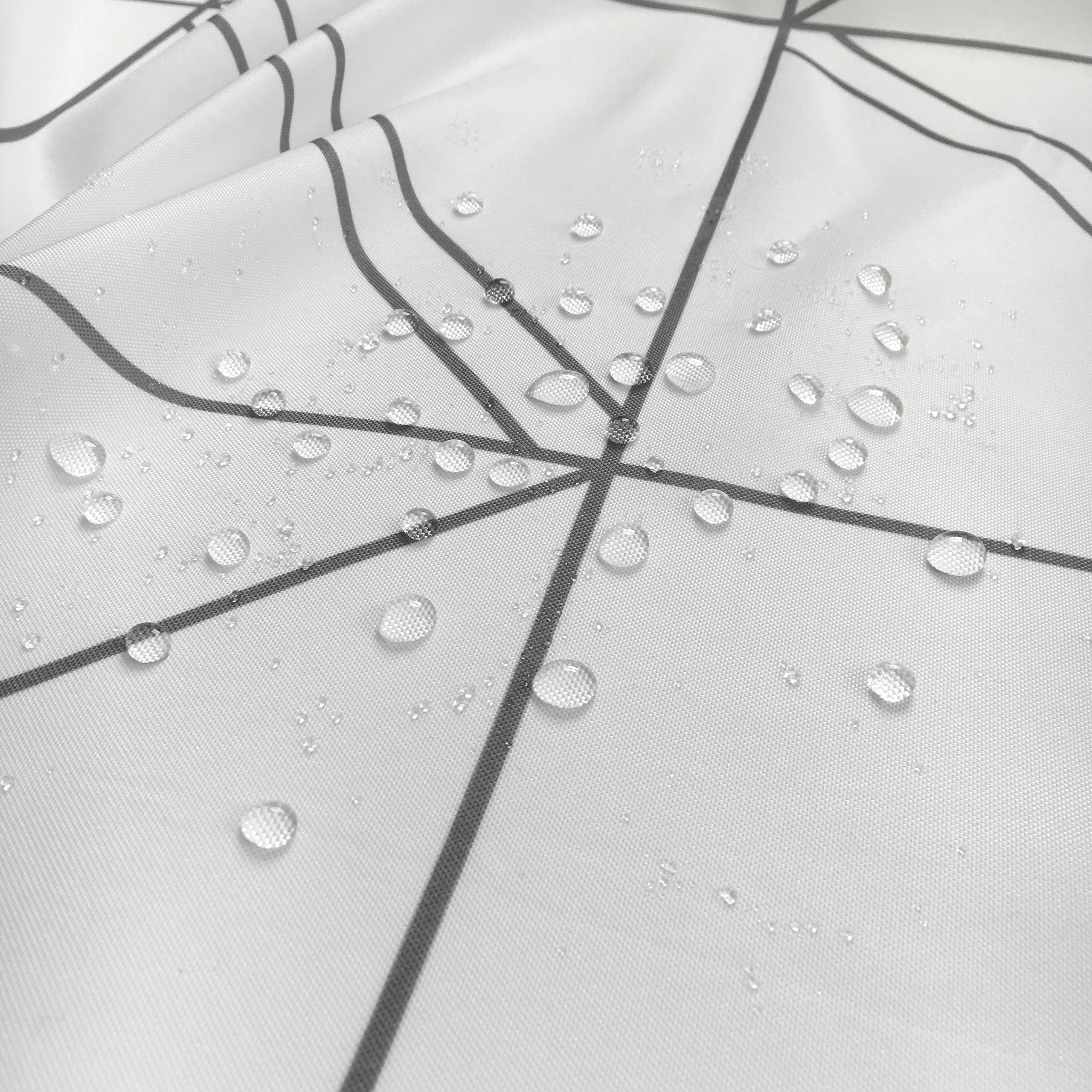 Horizon Home Essentials Modern Luxury Geometric Shower Curtain for Bathroom (White and Grey)