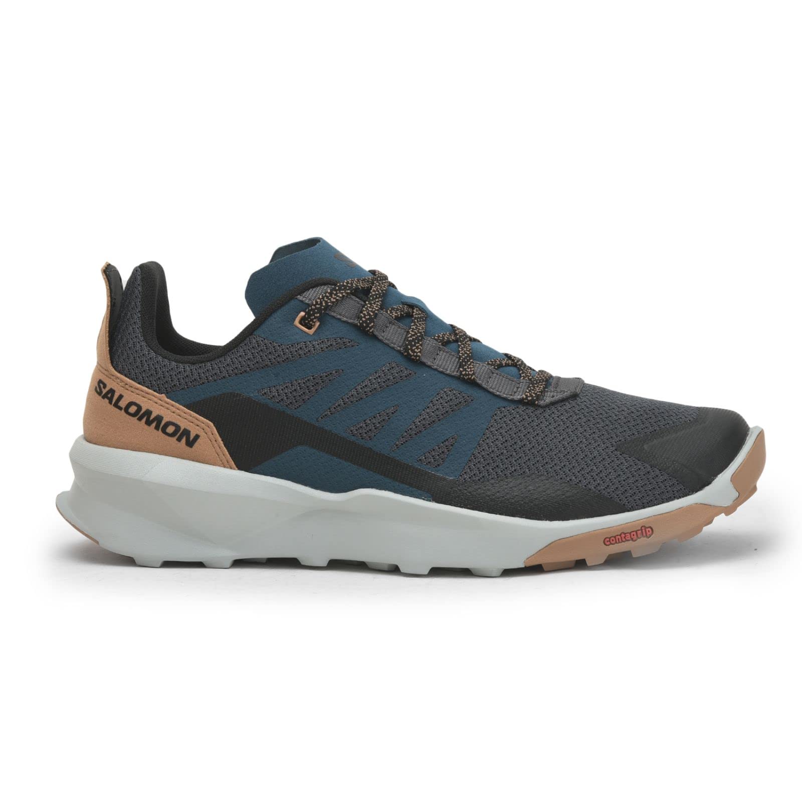 Salomon Patrol Hiking Shoes for Men Climbing, Magnet/Pearl Blue/Tobacco Brown, 7