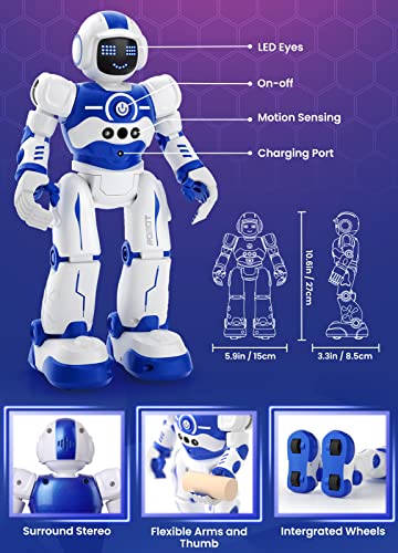 EduCuties Robot Toys for Kids,Programmable Remote Control Smart Walking Dancing Robot Toy Gift with Gesture & Sensing for Age 4 5 6 7 8 9 10 Year Old Boys for Birthday Gift Present