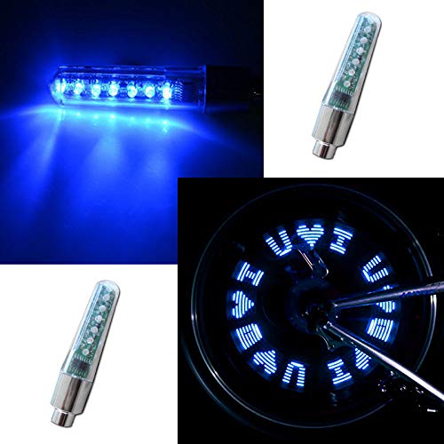 BFVV LED Bike Tire Valve Stem Light Waterproof Bicycle Wheel Neon Flashing Lamp - Vabration Sensor Cool Safe Accessories for Front & Rear Wheel 2 Pack