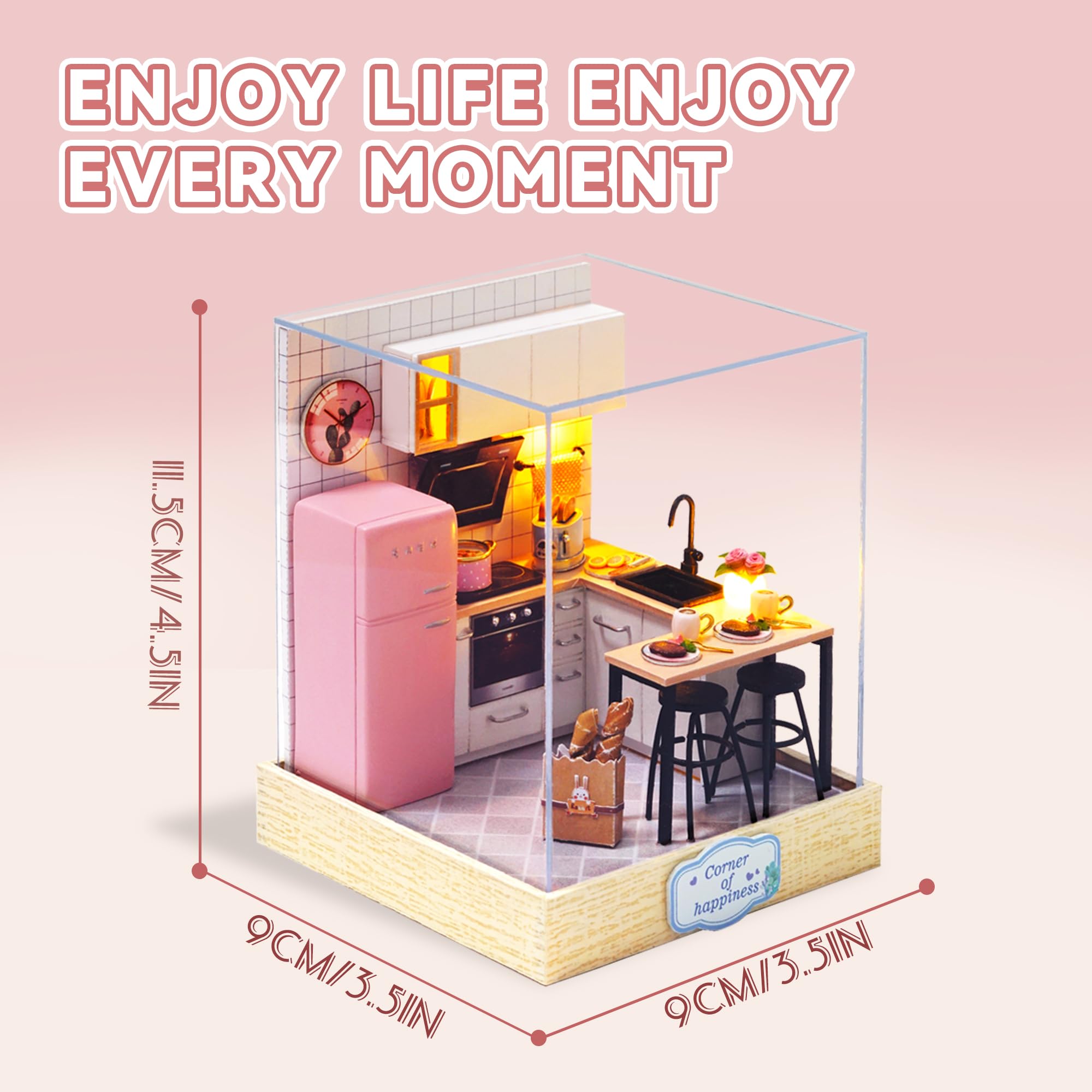 Flever Dollhouse Miniature DIY House Kit Creative Room with Furniture for Romantic Artwork Gift (Taste of Life)