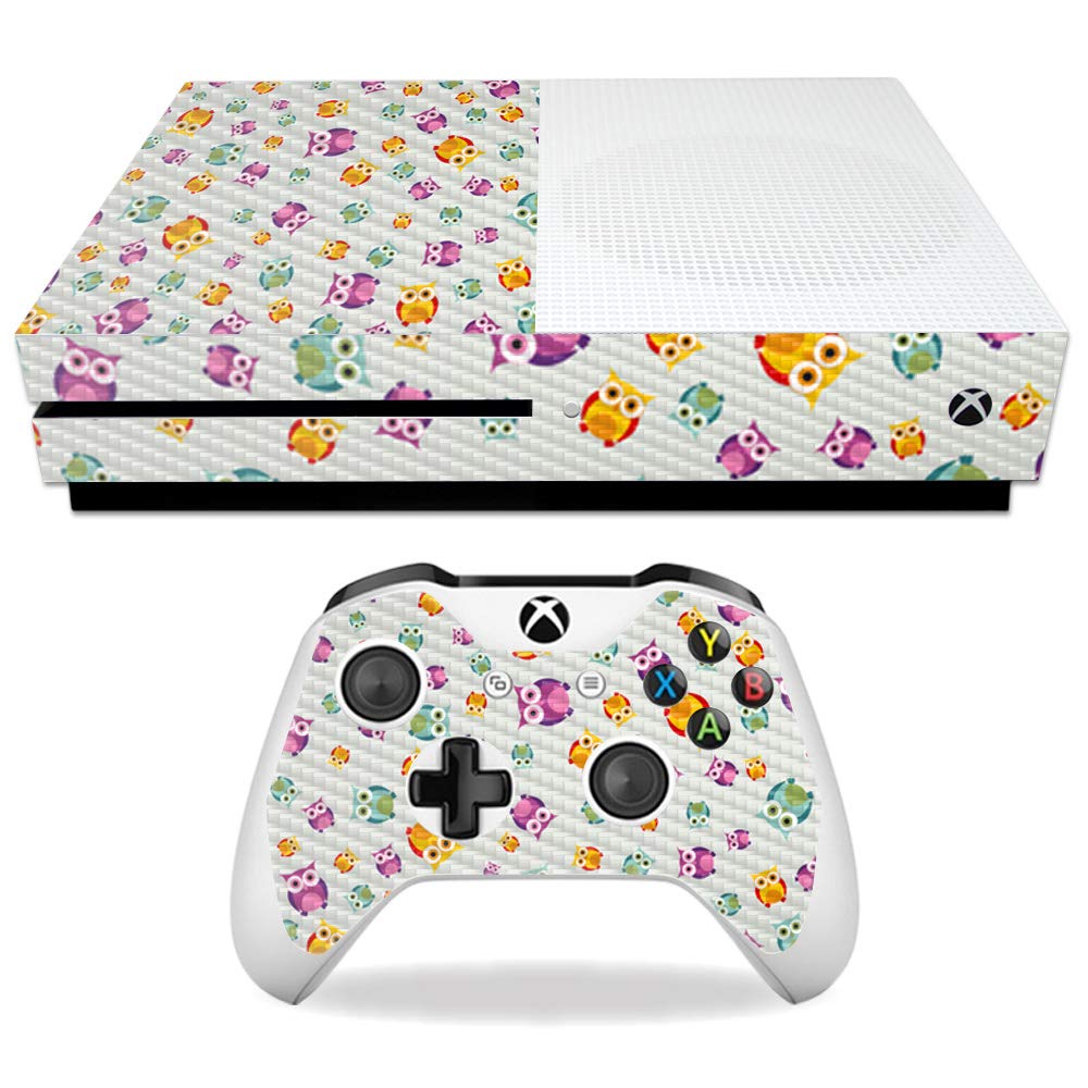 MightySkins Carbon Fiber Skin for Microsoft Xbox One S - Owls | Protective, Durable Textured Carbon Fiber Finish | Easy to Apply, Remove, and Change Styles | Made in The USA