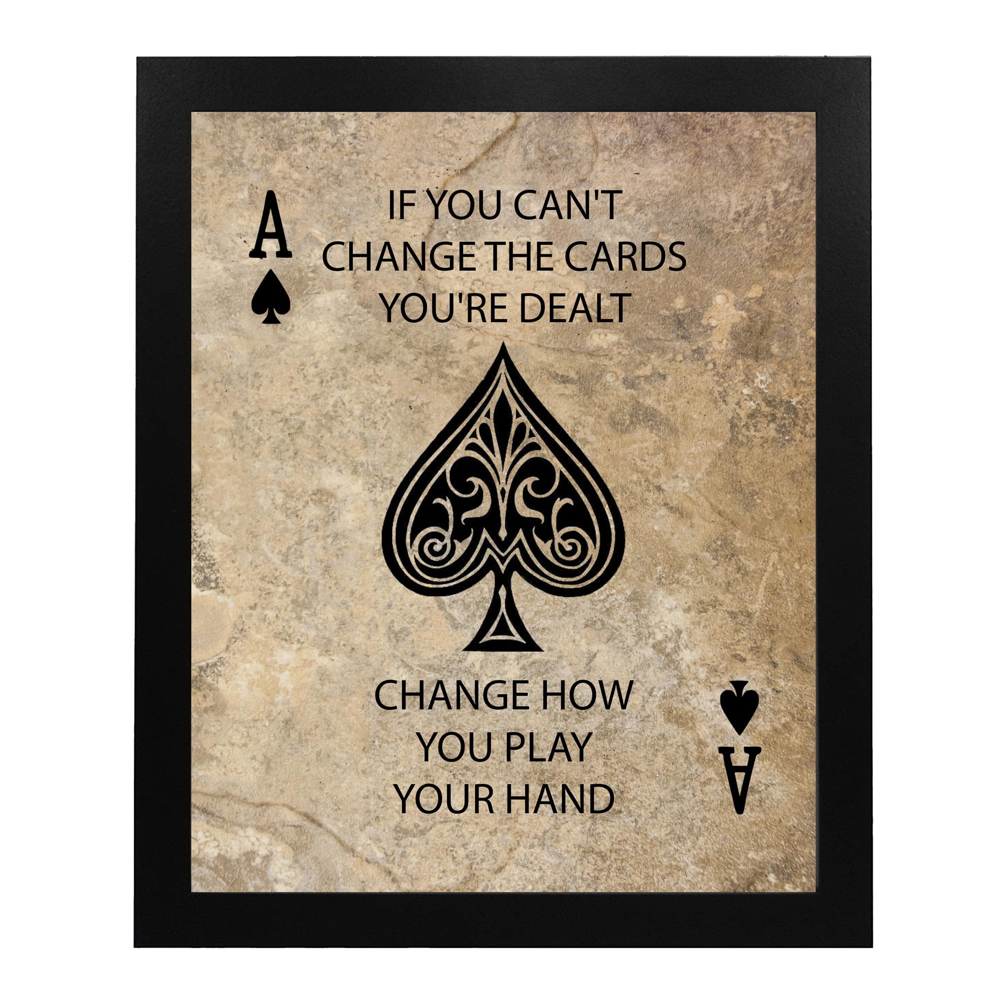 Can't Change Hand - Motivational Wall Art Print, Inspiring Playing Card Picture Print, Motivational Wall Decor for Living Room Decor, Home Decor, Office, Great Gift For Loved Ones, Unframed 8 x10