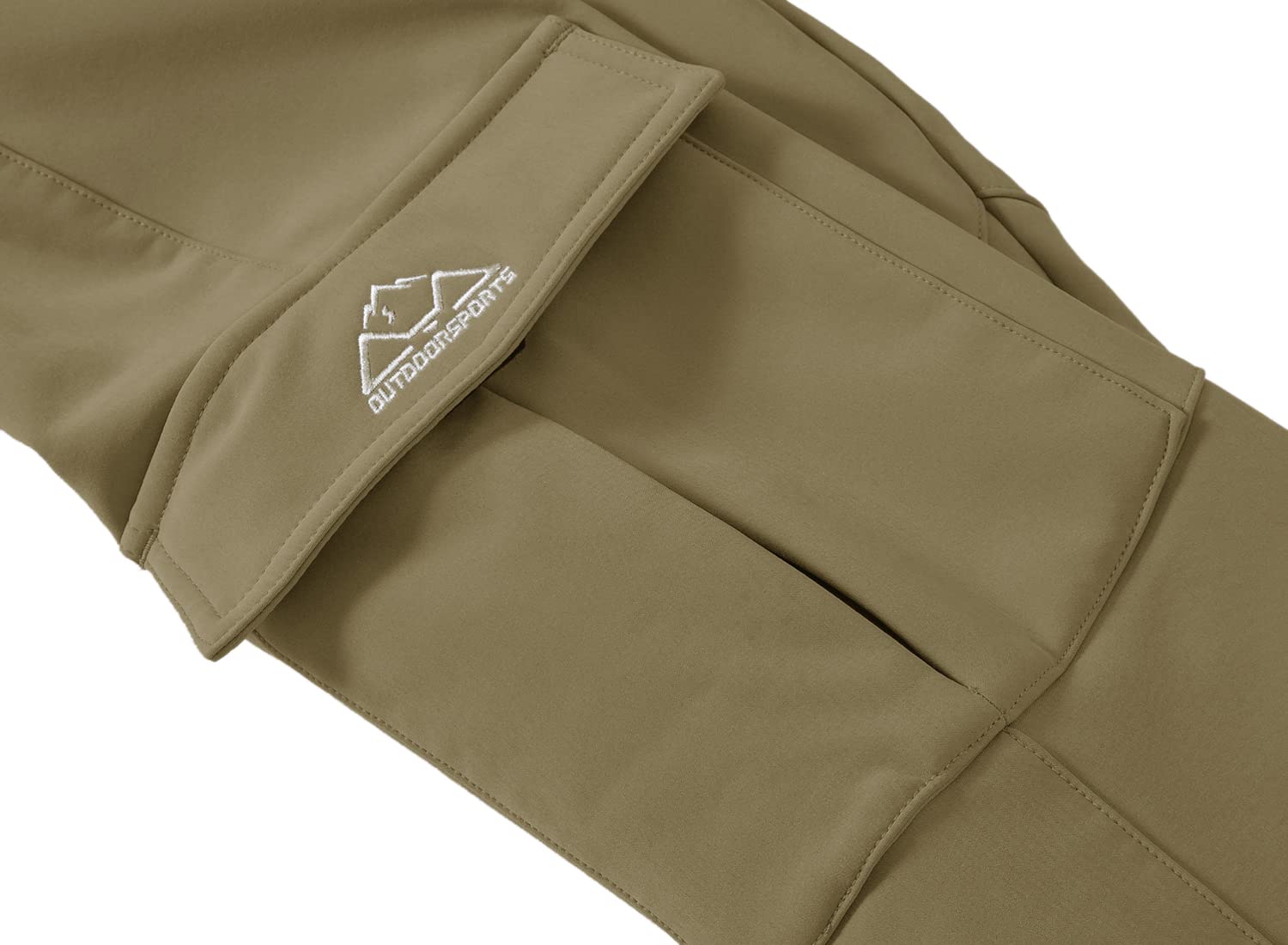 BGOWATU Women's Winter Hiking Pants Fleece Lined Waterproof Windproof Snow Insulated Pants with 6 Pockets Khaki L