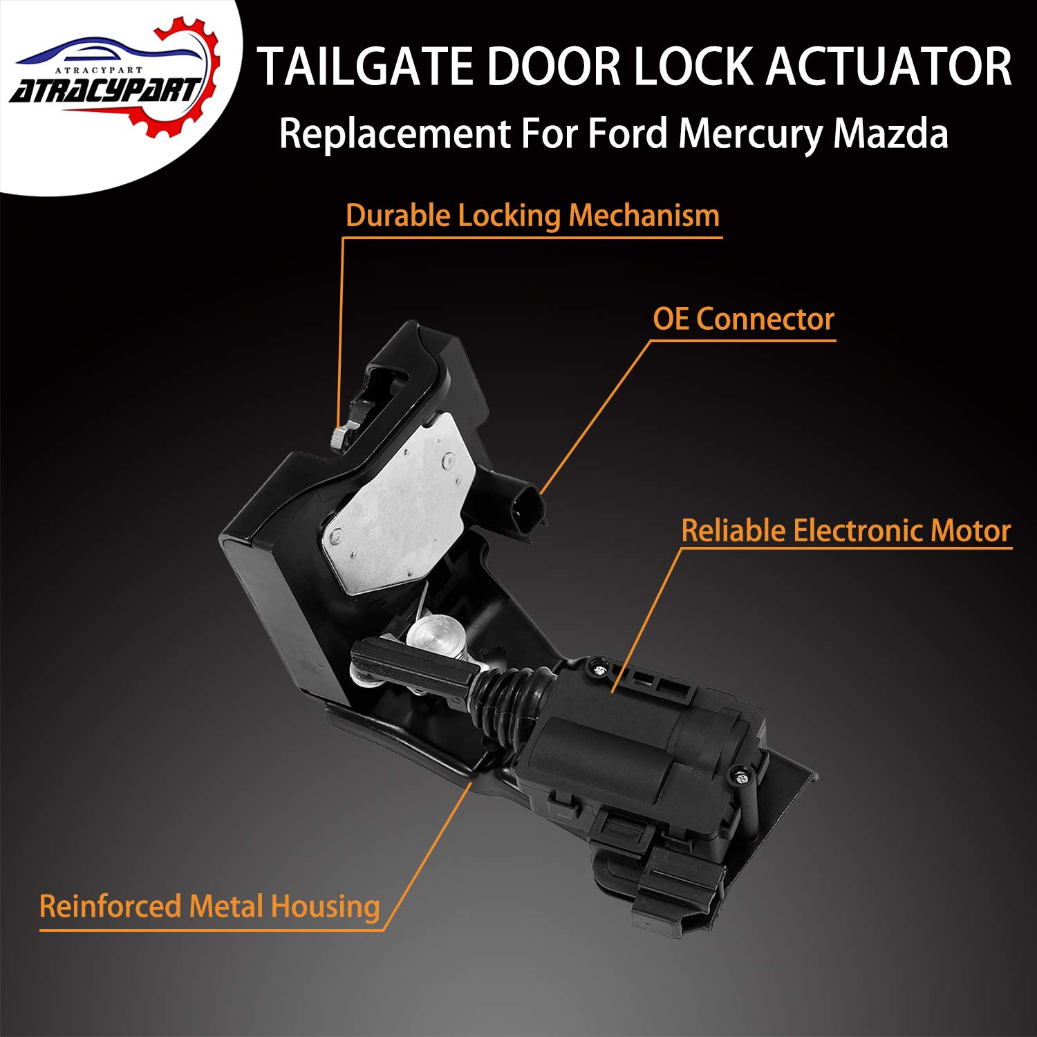 ATRACYPART Rear Liftgate Door Lock Actuator Tailgate Latch Actuator | Replacement for 2009-2012 Ford Escape 2008-2011 Mazda Tribute 2009-2011 Mercury Mariner | Replace OE# 9L8Z-7843150-B 9L8Z7843150B
