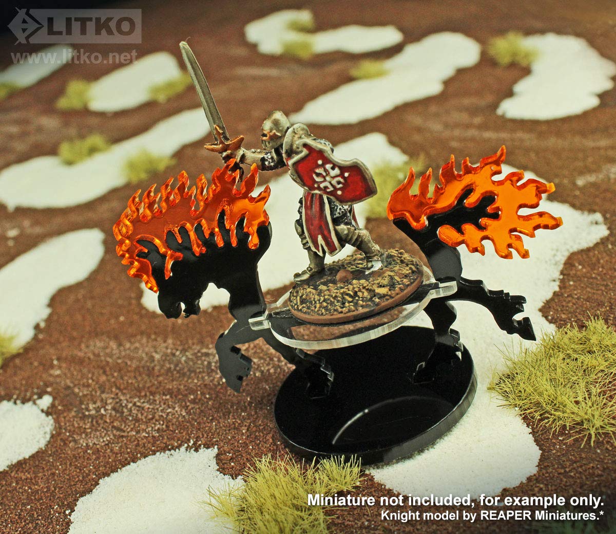 LITKO Character Mount | Nightmare Steed | Hell Horse | Demon | Fiendish Equines | Role-Playing Games |Compatible with Dungeons & Dragons and Pathfinder Games | (40mm Circular Base)
