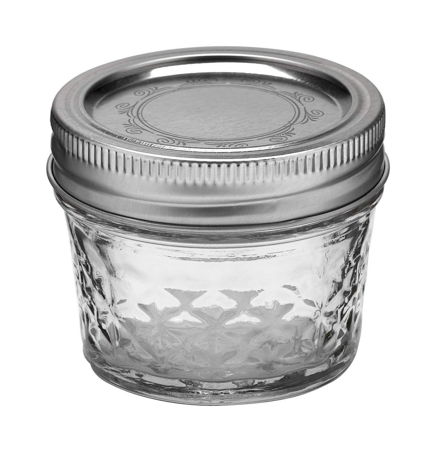 Ball 4-Ounce Quilted Crystal Jelly Regular Mouth Jars with Lids and Bands, Set of 12