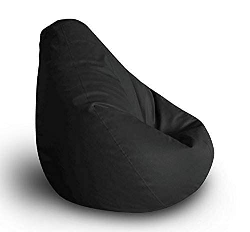 Inkcraft Leatherette Bean Bag Cover Without Beans Beanbag Chair for Home , Office , Bedroom & Room(Black,2XL)