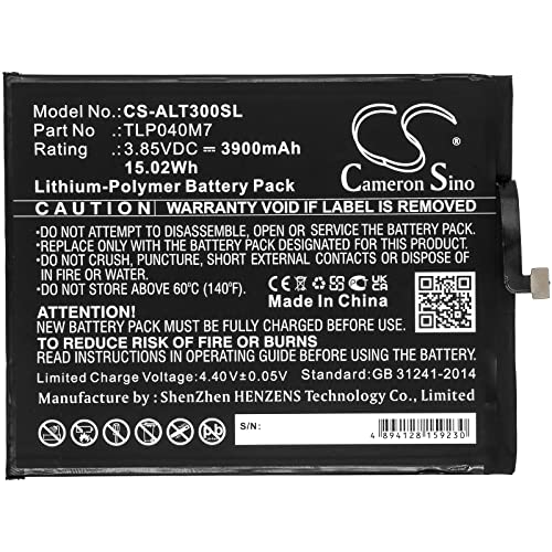 Cameron Sino New Replacement Battery Fit for Alcatel(3900mAh / 15.02Wh)