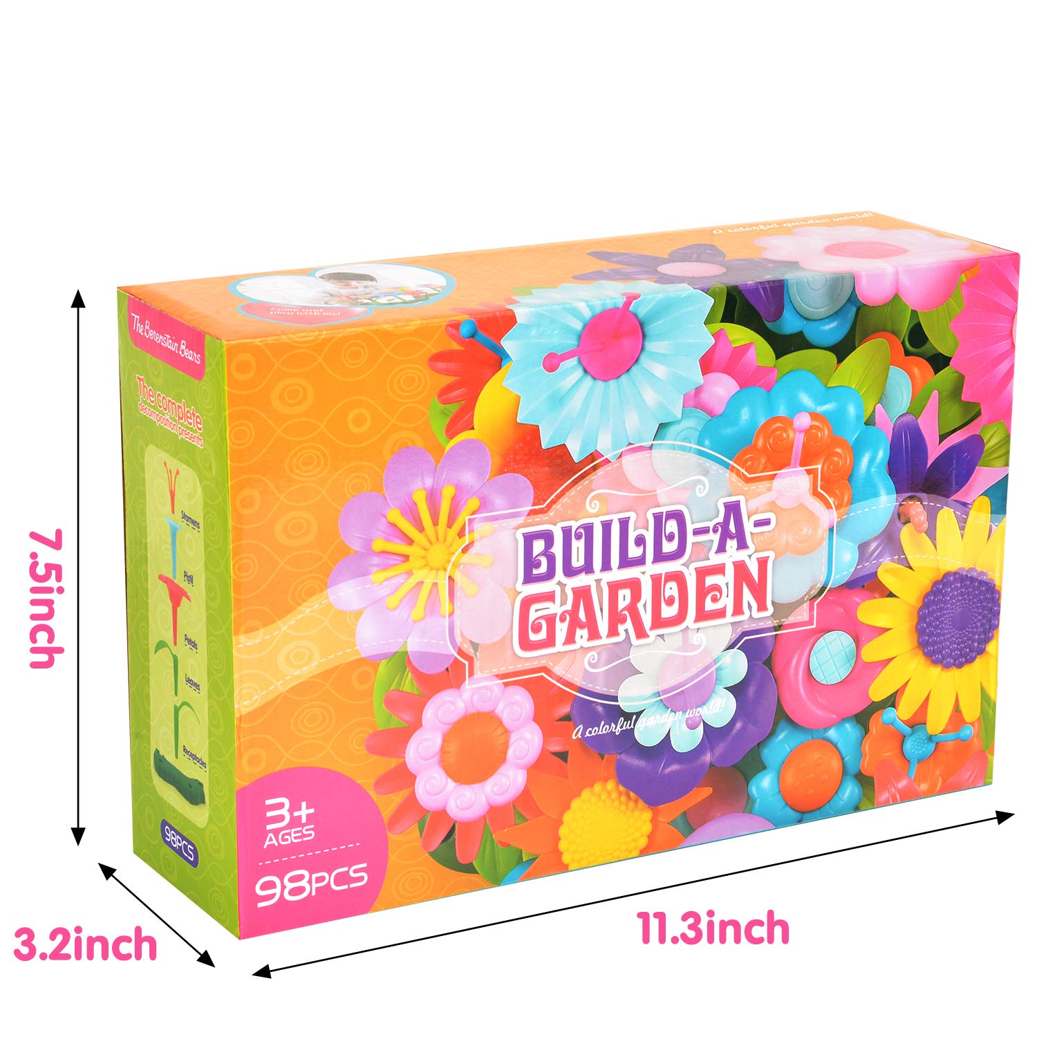Flower Building Toy Garden Building Blocks Toy Set for Kids, 101 PCS Educational Toy Creative Playset for Age 4,5,6,7 Year Old Gifts