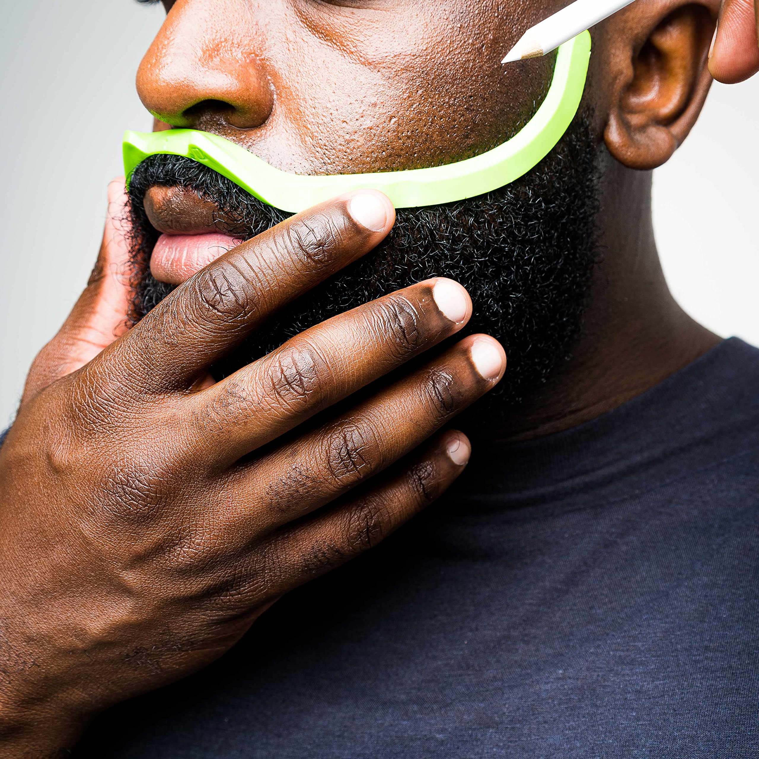 Brink: The Clean Edge [Generation 2] - Beard Shaping Tool, Beard Shaper, Beard Guide, Beard Outline Stencil (90mm Barber Pencil Included)
