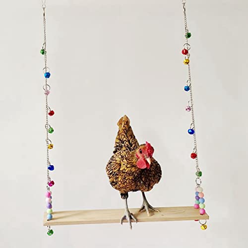 Chicken Swing Toys Chicken Stand Perch Toy Handmade Bird Swing Toy for Poultry Run Rooster Hens Chicks Pet Parrots