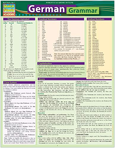 German Grammar: Quickstudy Laminated Reference Guide (Quick Study Academic)
