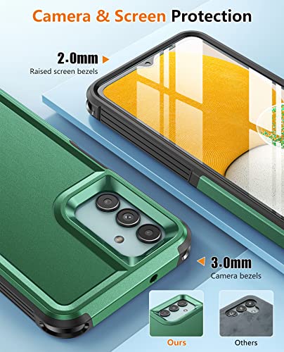 JXVM for Galaxy A13 5G|4G Case: Samsung Galaxy A13 5G|4G Rugged Heavy Duty Military Grade Shockproof Protective Cell Phone Cases - Tough Durable Dual Layer Drop Proof Protection Cover (Alpine Green)