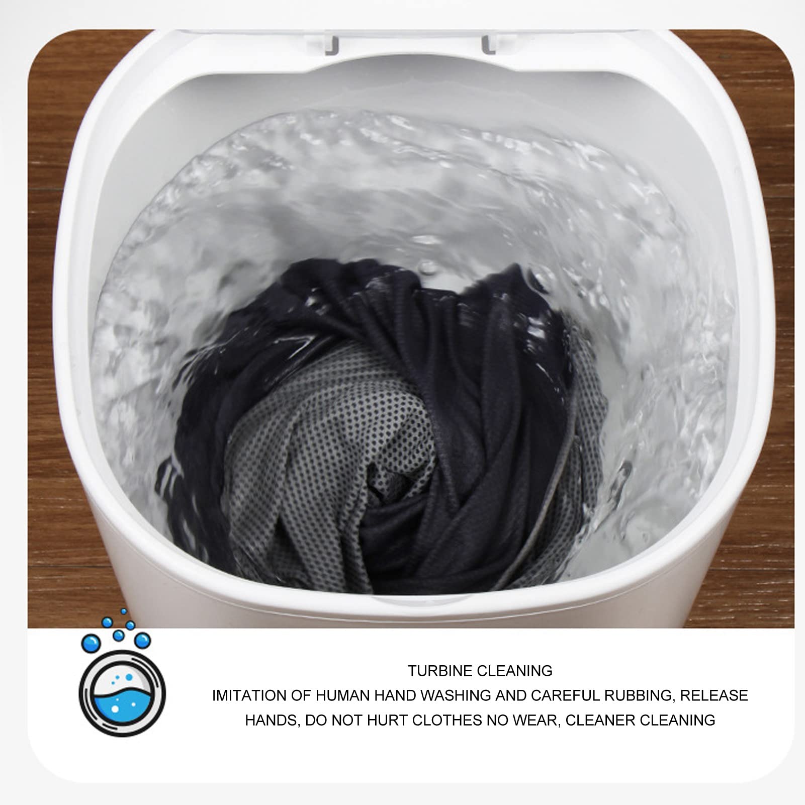 Asixxsix Portable Washing Machine, 4.5L Small Turbine Laundry Washer with Spin Drain Basket Mini Washing Machine, Small Washer for Baby Clothes Underwear Apartment Dorm Camping RV Travel