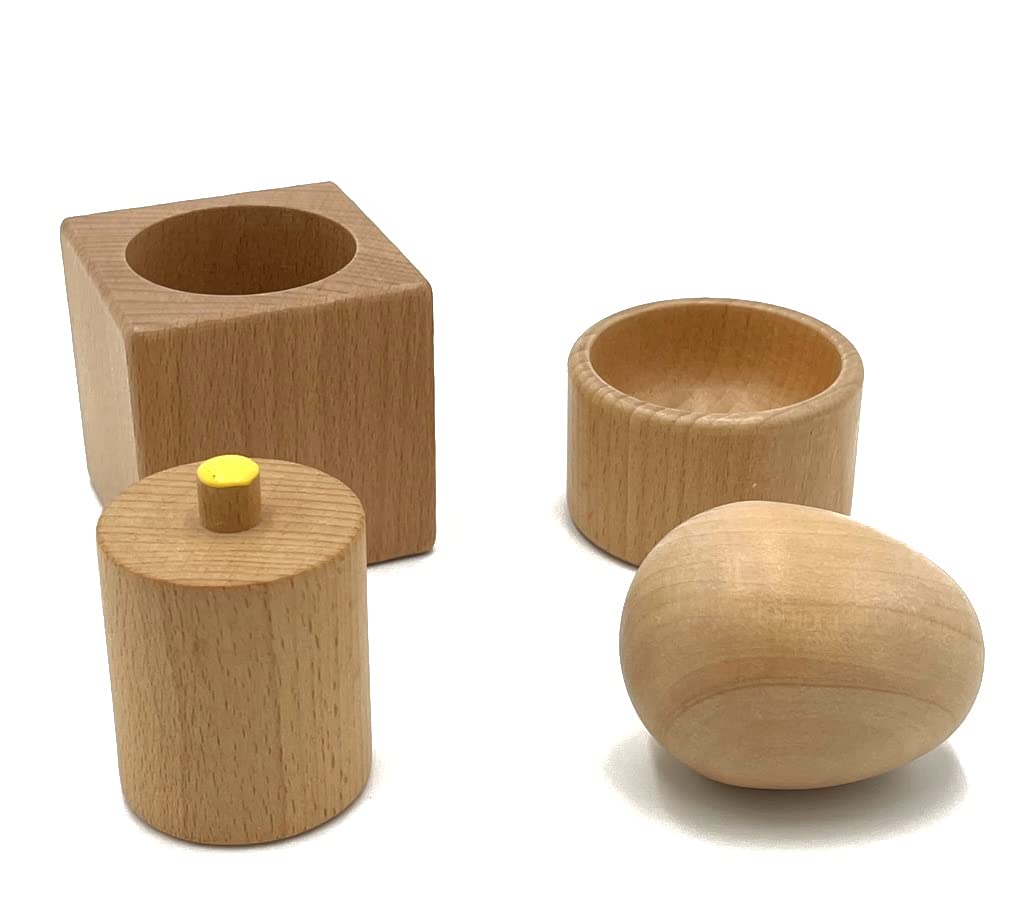Leticia's Corner Set of Wooden Pincer Grasp and Egg Cup Puzzles, Pincer Puzzles, First Puzzles, Montessori Toys for 6 Months+, Fine Motor Skills Learning