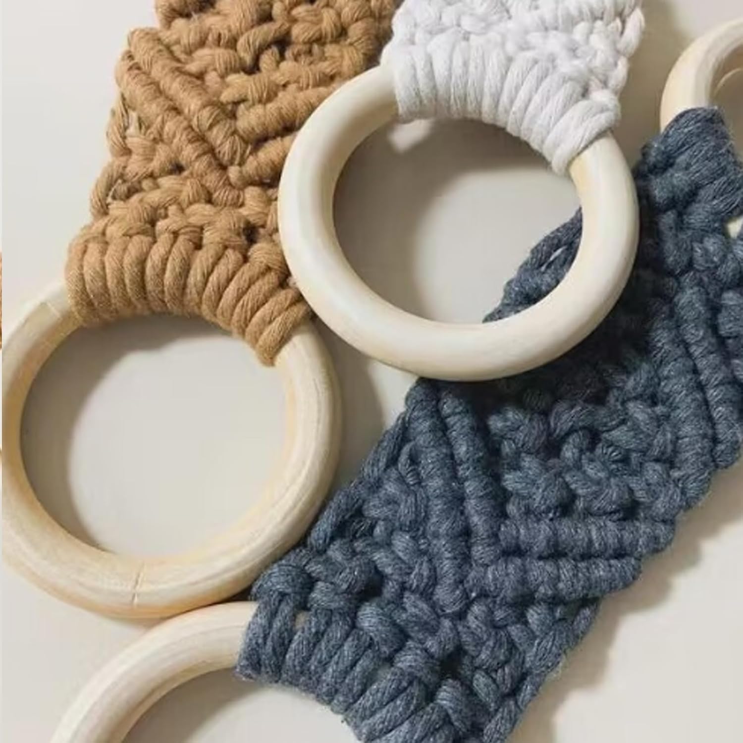 Crochet Towel Holder, Macrame Towel Holder Ring, Macrame Towel Holder Ring,Macrame Kitchen Towel Holder, Macrame Dish Towel Holder, Handmade Macrame Dish Towel Holder Decoration (3 PCS)