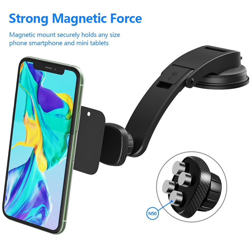 CCBUY Magnetic Car Phone Mount for Vehicle Dashboard 360 Adjustable StandCell Phone Automobile Cradles with Strong Magnets (Color : Black, Size : Universal)