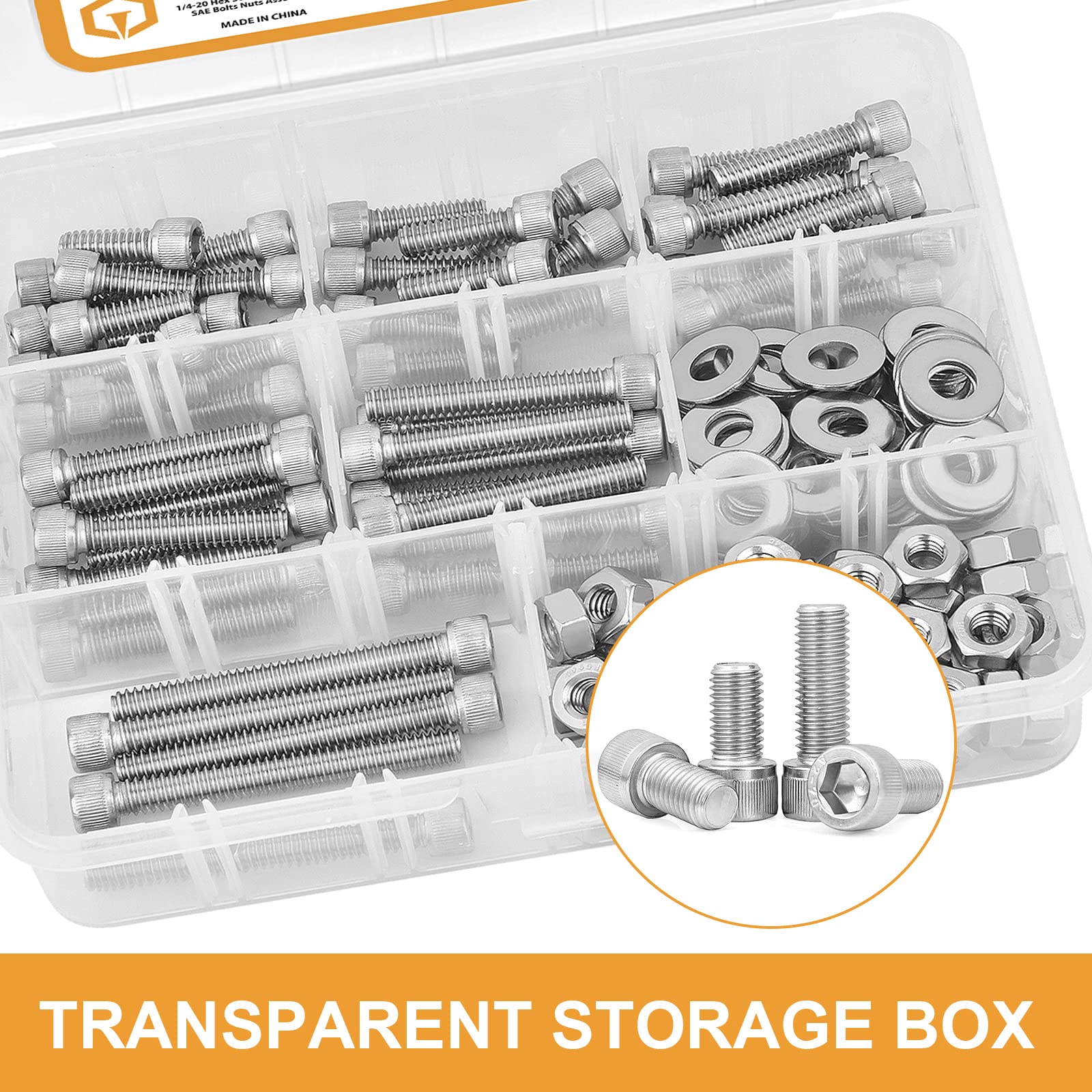 Button Head Screws #8-32 x 1/2'' to 1''and #10-24 x 1/2'' to 1-1/2'', VIGRUE 435PCS 304 Stainless Steel Hex Socket Cap Screws UNC Hexagon Bolts Washers Nuts Assortment Kit Machine Screws Set