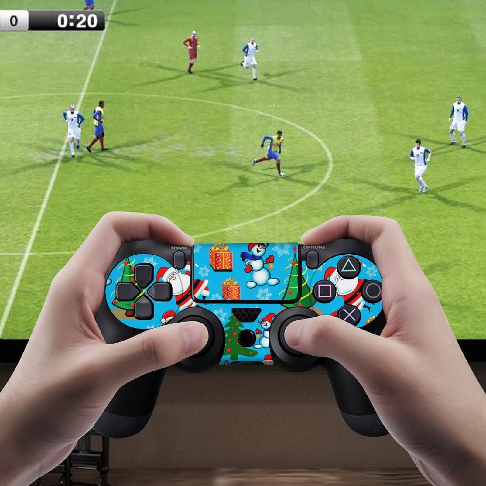 Christmas Trees Gifts Sticker for P-S4 Controller Full Protective Skin Cover Design Wrap Decal Sticker Compatible with P-S4 Print