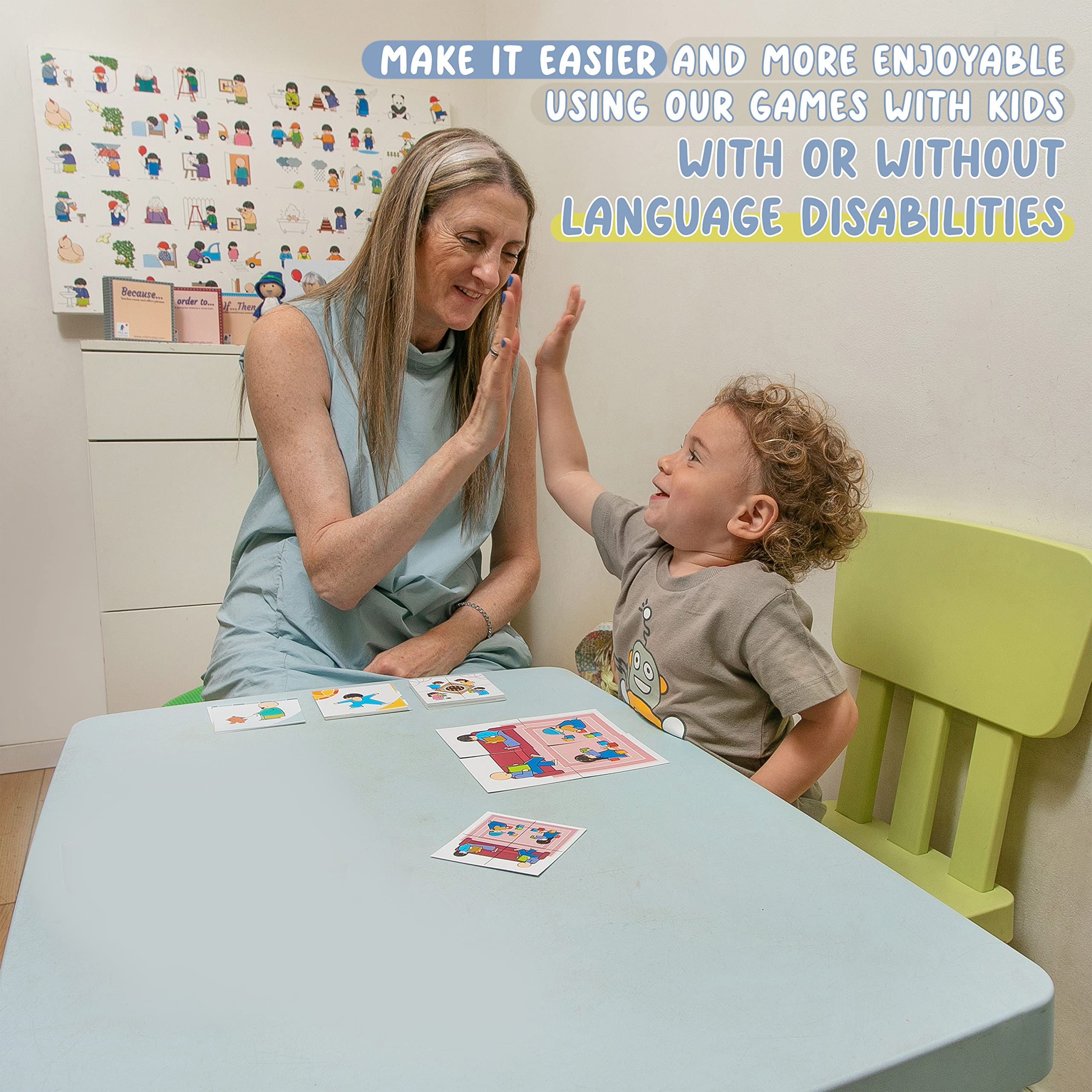 Milim Speech Therapy Toys for Toddlers Age 2 and Up - Autism Tools Flash Cards Sentences, Milim Speech Therapy Sentence Building, Speech Therapy Book, Milim Cards, Speech Therapy Game Kit, If & Then