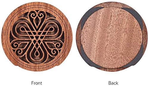 Guitar Wooden Soundhole Sound Hole Cover Block Feedback Buffer Mahogany Wood for EQ Acoustic Folk Guitars 7 B