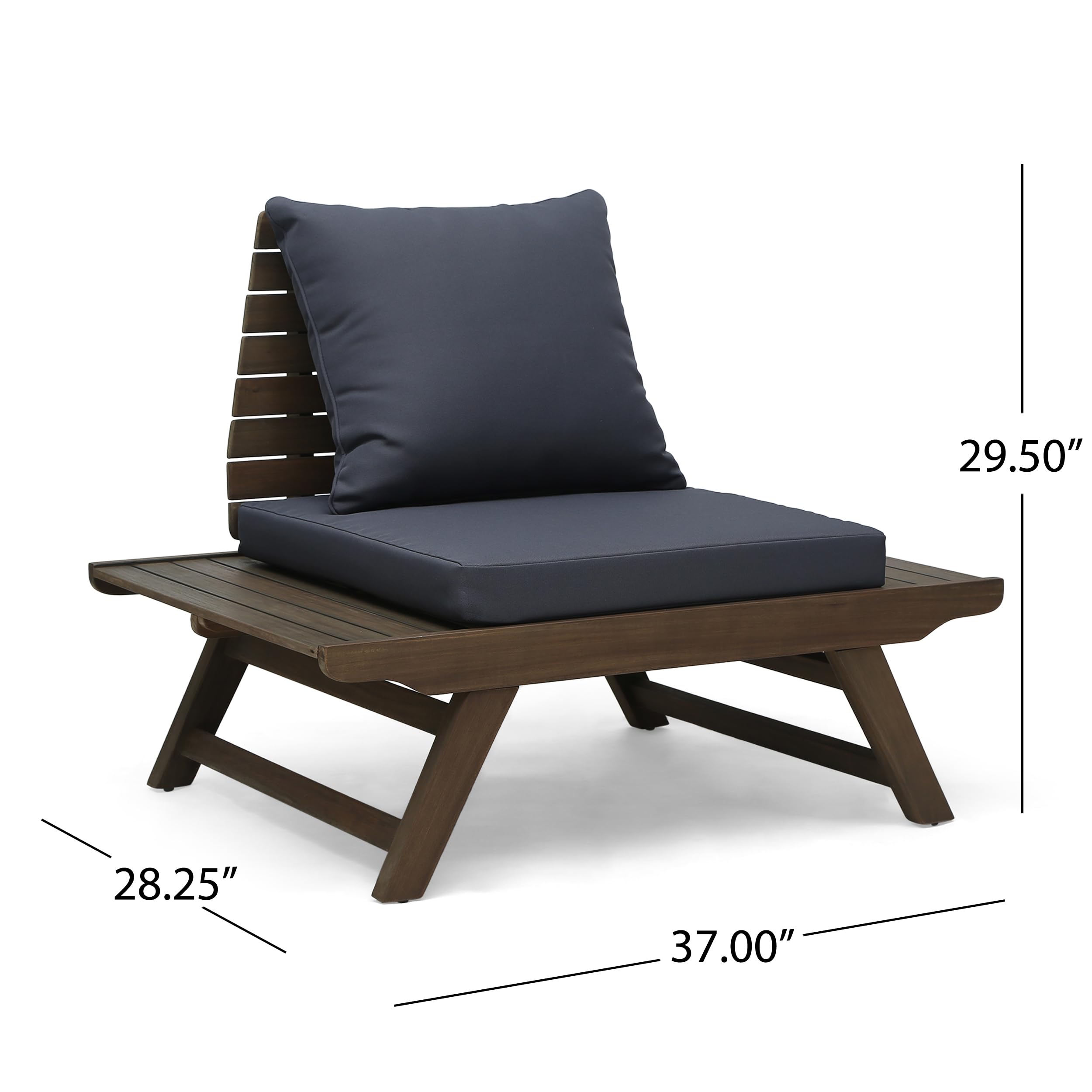 Christopher Knight Home Sedona Club Chair, 37 "W x 28.25 "D x 29.5 "H, Gray + Dark Gray
