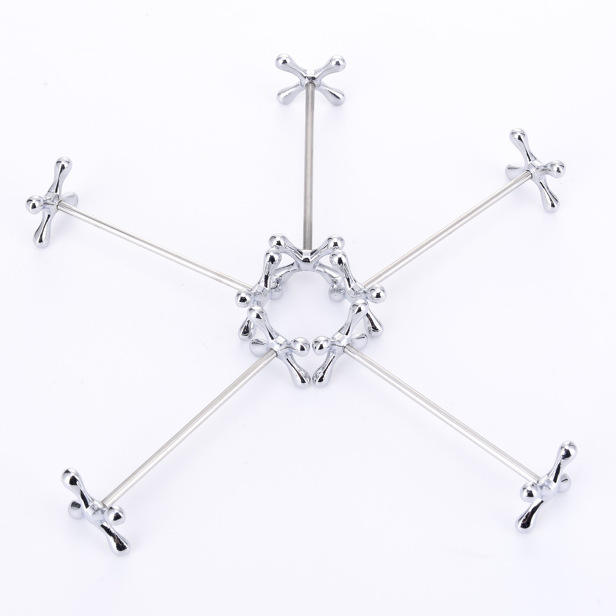 ChezMax Silver Zinc Alloy Flower Chopsticks Rest Spoons Stand Forks Knifes Holder Pack of 5