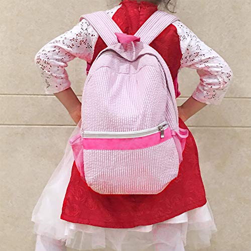 GFU Toddler Backpack, Seersucker Gingham Kids Backpack for Boys and Girls, Preschool Kids Backpack, Lightweight Schoolbag for Child, Small…