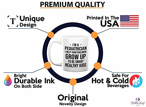 Flairy Land Pediatrician Coffee Mug 11oz White - Grow Up Smart - Physician Tiny Human Doctor Pediatric Nurse Funny Children Kids Pediatric Appreciation