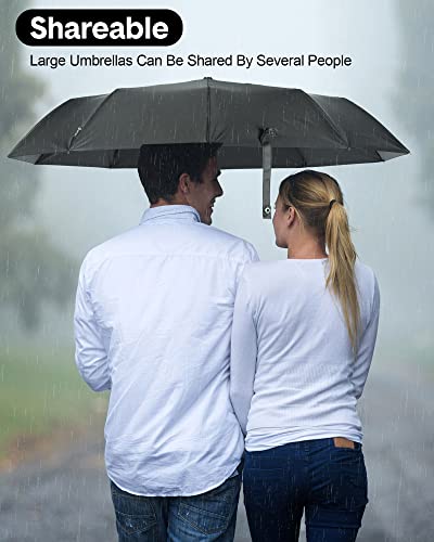 Kacctyen 4 Pieces Travel Umbrellas Compact Windproof Rain Umbrella Automatic Folding Umbrella Small Portable Umbrella for Men Women, Black