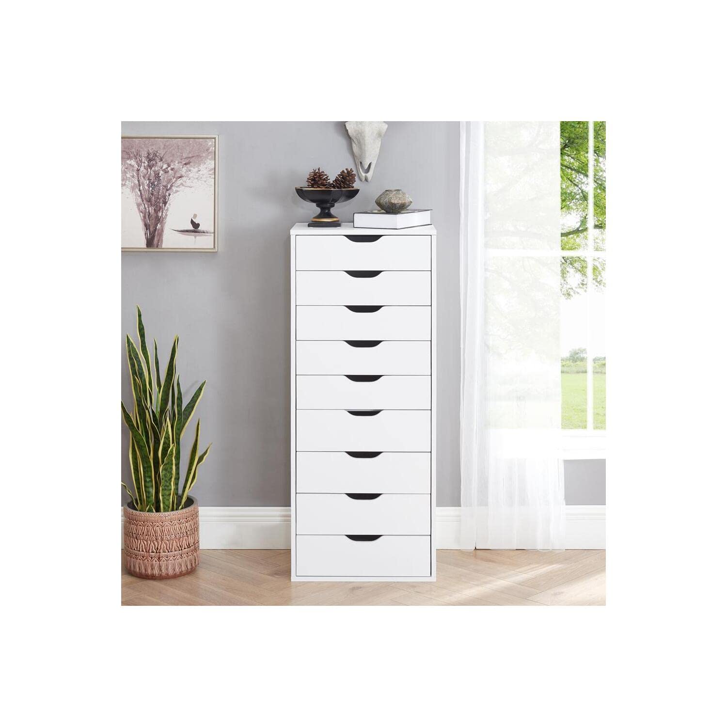 Naomi Home Ultimate Sewing & Craft Storage Cabinet - 9 Drawer Organizer for Arts, Crafts, Sewing Supplies & More - White Multipurpose Cabinet with Ample Space - 9 Drawer, White