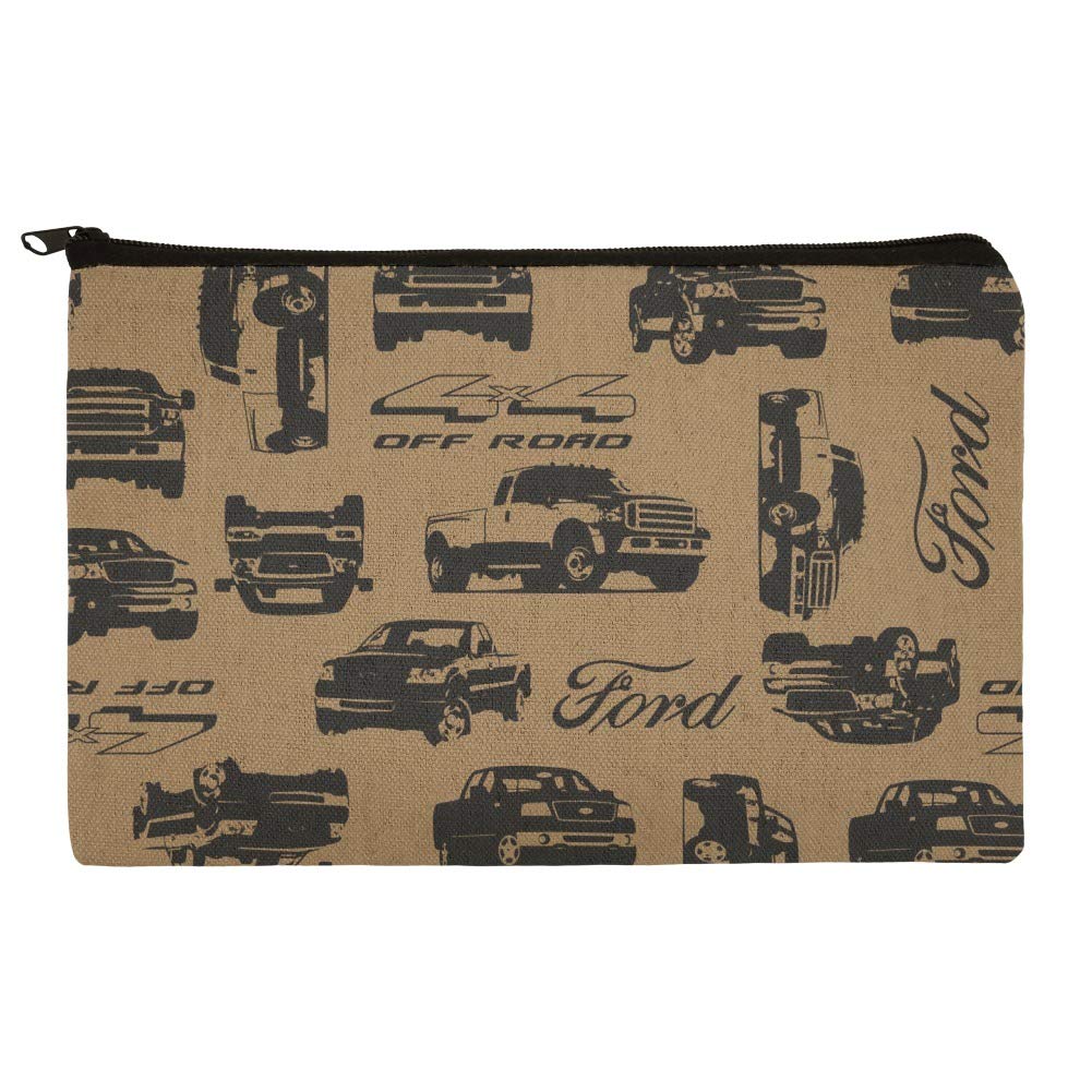 Ford Trucks Pattern Pencil Pen Organizer Zipper Pouch Case