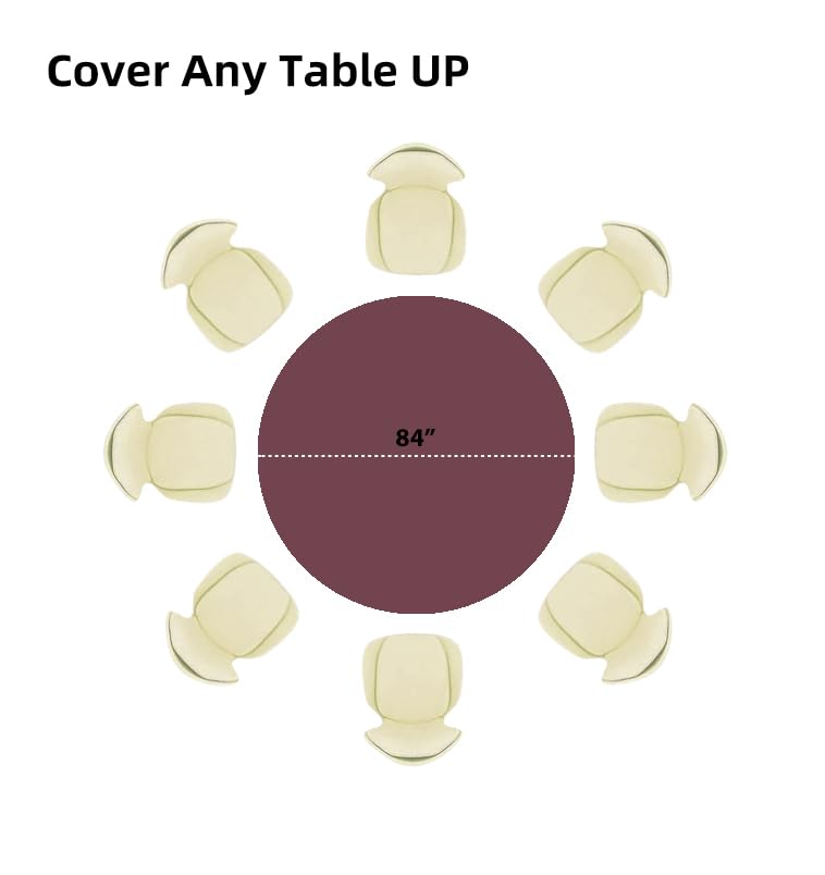 Evershine 12-Pack Heavy Duty Brown Round 84" Plastic Table Covers Tablecloth (Reusable) (Round 84", Brown)