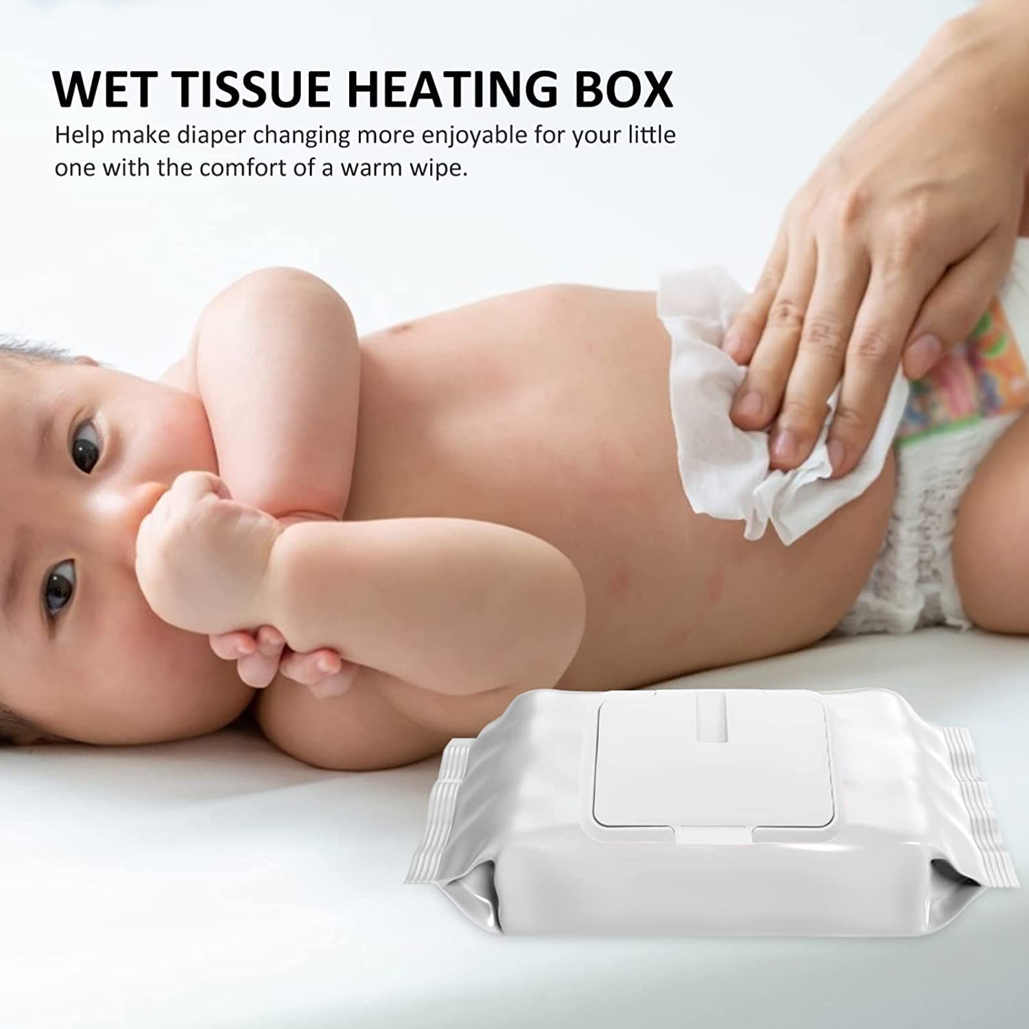 CAM2-KIDS Baby Wipe Warmer, Baby Wet Wipes Dispenser, USB Infant Wet Wipes Warmer (White)