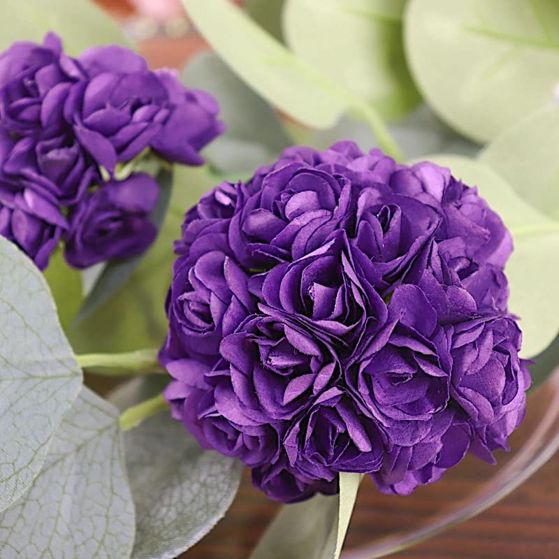 Balsa Circle 144 Purple Craft Paper Roses - Mini Flowers for DIY Wedding Birthday Party Favors Decorations Supplies Bulk