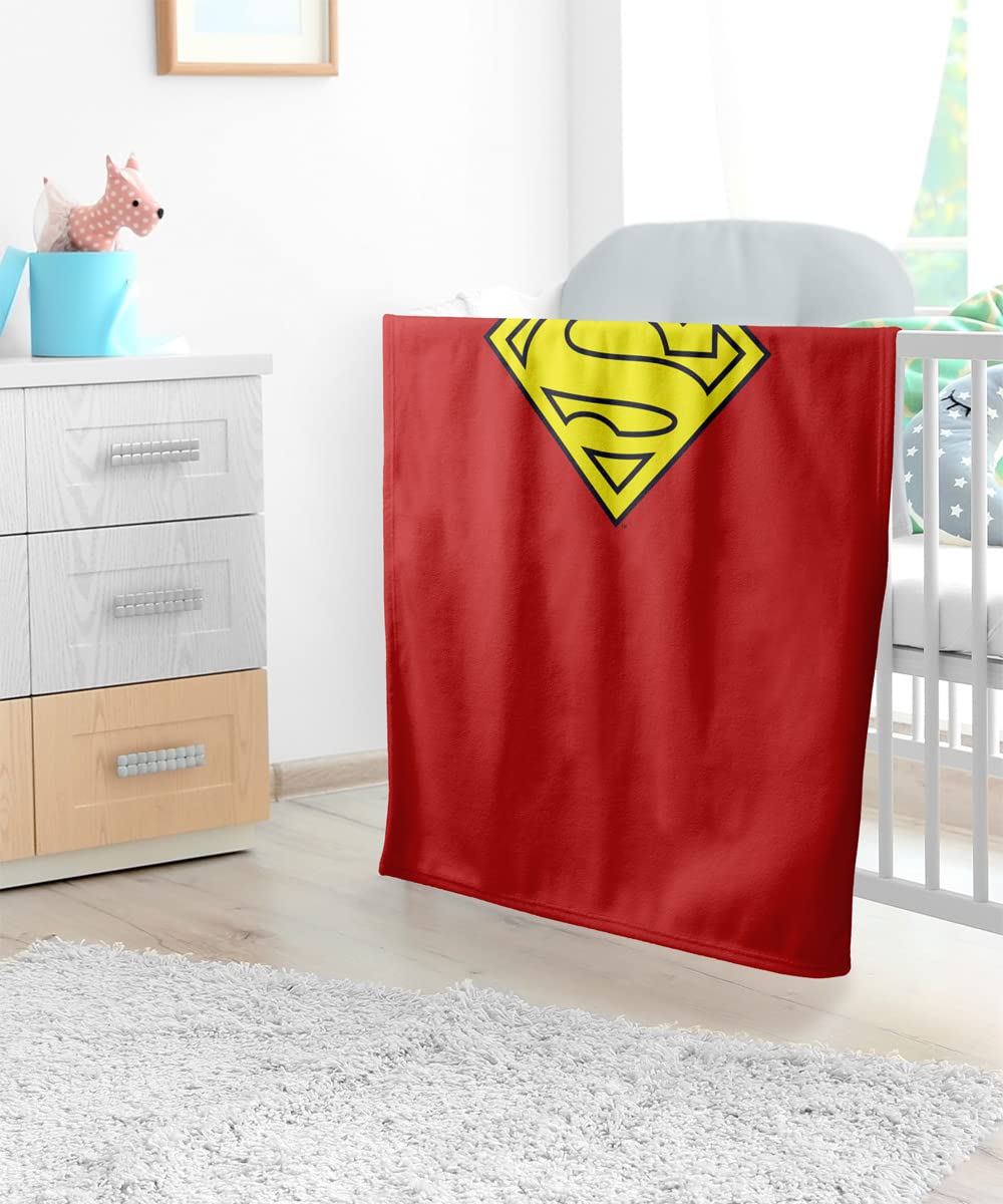LOGOVISION Superman Lightweight Baby Blanket, 30"X40", Superman Cape Logo Unisex for Infants Girls & Boys