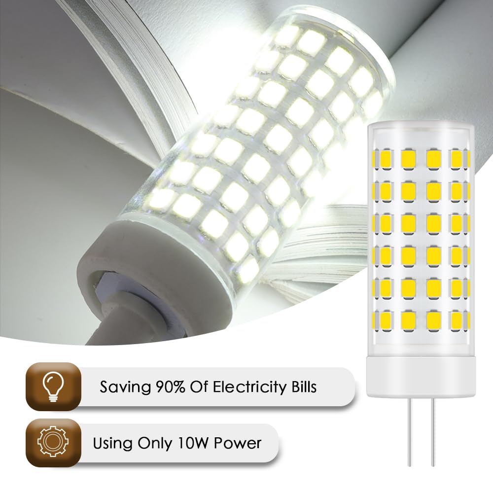 Syited G4 LED Light Bulbs 7W 3000K Sunset Color Warm Light AC 110V-220V,G4 Bi-Pin Base LED Bulbs for Home Office Lighting Fixtures,6 Count