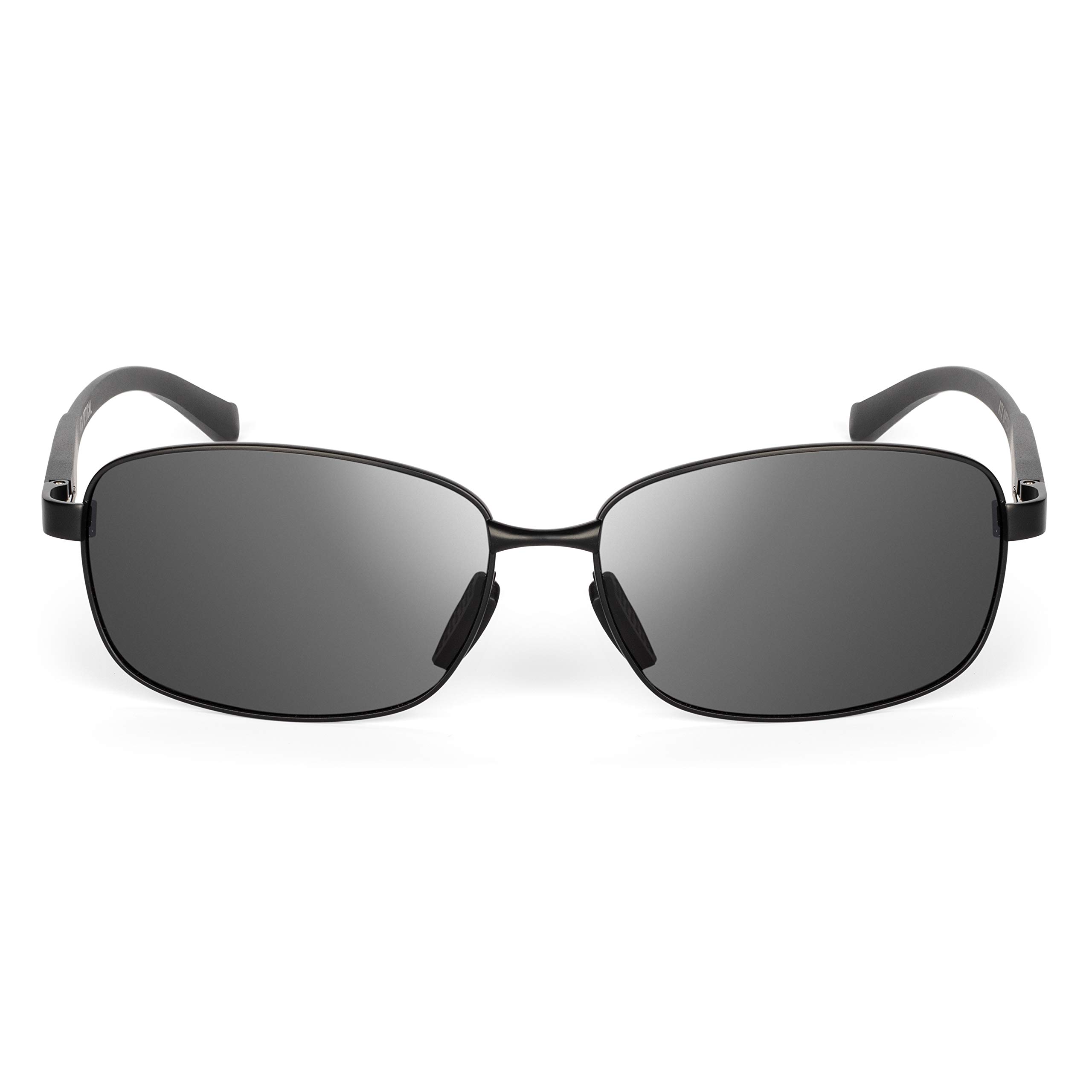 Atx Opitcal XXL extra large Rectangular Oversized Polarized Sunglasses for big wide heads 150mm metal frame (black, black)