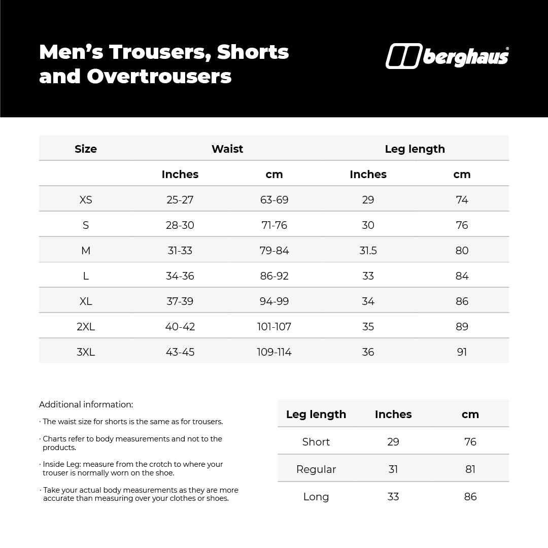 Berghaus Mens Active Deluge Waterproof Pant, Black, Large US
