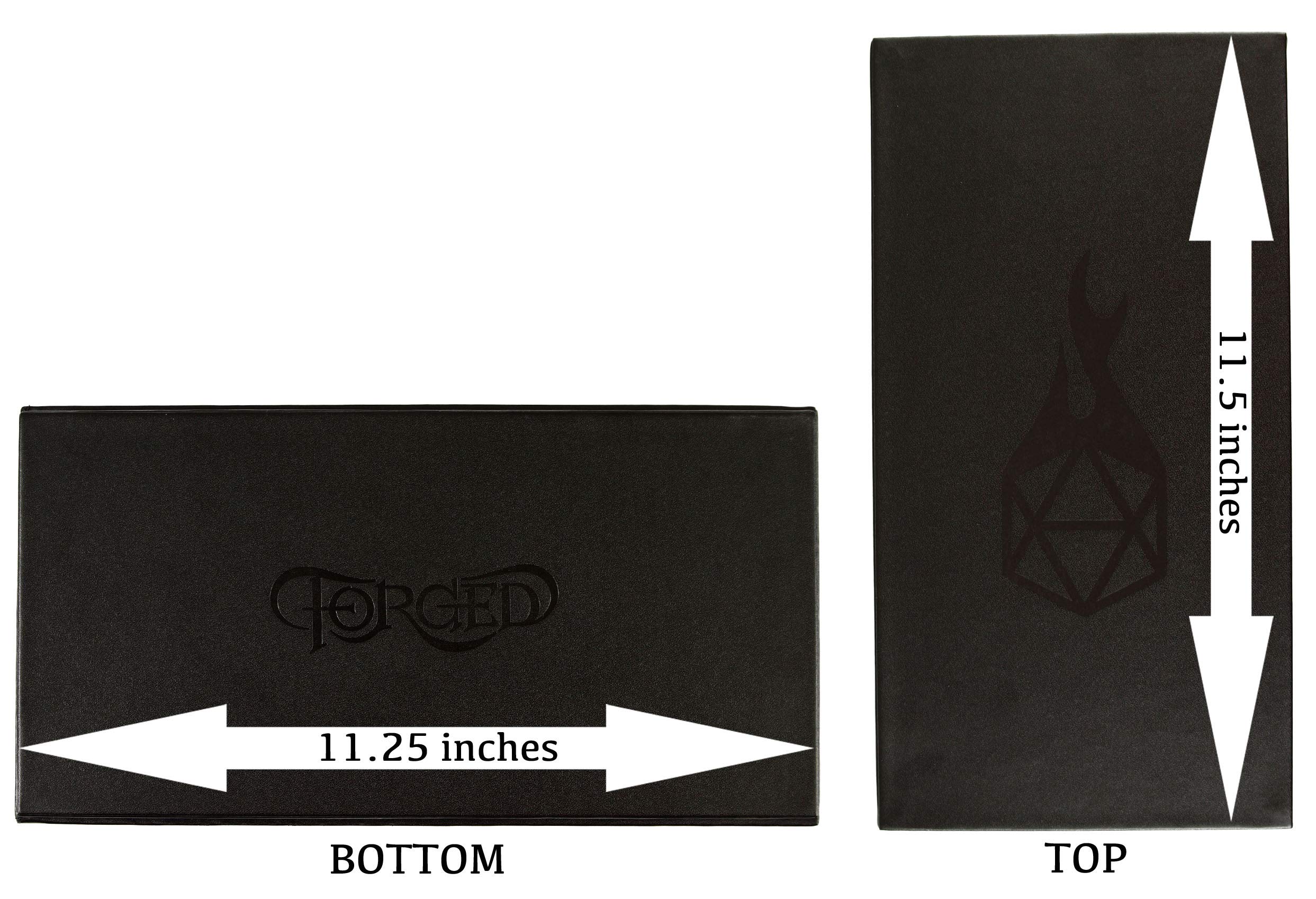 Forged Dice Co. Dice Battle Pit Dice Tray - 2 Dice Trays in 1 with Staging Area - Rolling Tray and Storage Compatible with Any Dice Game, D&D and RPG Gaming - Black