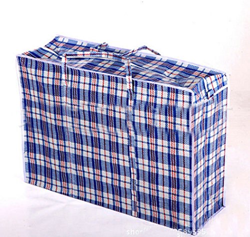 Stevenynn Set of 2 Large Laundry Moving Bags with Zipper and Handles!Size23x23x5.7/18x19x4.7 Great for Travel,Laundry,Shopping,Storage,Moving! (Blue)