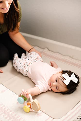 Changing Pad Portable (16 x 30), Vegan Leather Baby Wipeable Changing Mat Portable Changing Pad Diaper Clutch Station Changing Pad - Foldable Changing Mat - Changing Mat Baby Station (Stone)