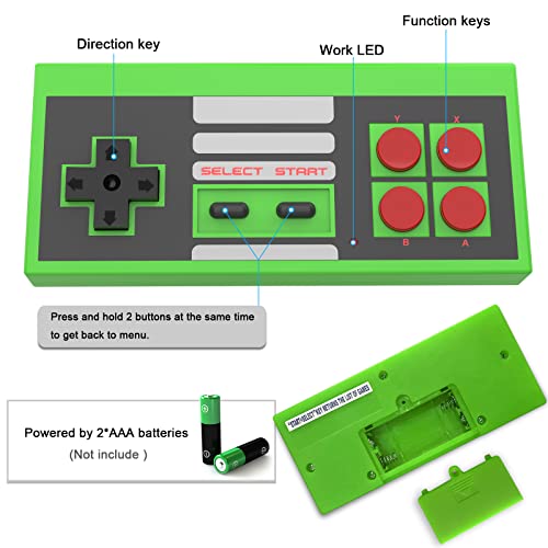 E-MODS GAMING Retro Games Console GV300S Mini TV Style 308 Video Games Player with Handheld Gamepad & AV Output - 3.0 Inch Screen Electronic Games Machine Xmas Gift for Kids Adults (Green)