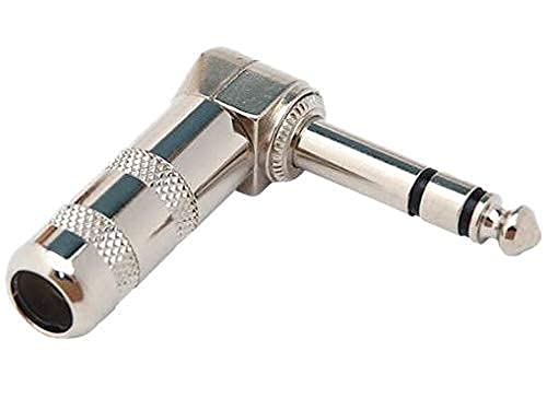 HUASEN 1/4" Audio Plugs 6.35 mm Plug TRS Male 1/4 inch Solder Type Stereo Plug Right Angle Design Connector for DJ Mixer Speaker Cables Guitar Cables Phono Patch Cable Microphone Cables