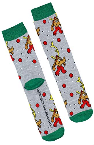 Dr Seuss The Grinch Character Design Adult Holiday 3 Pair Crew Socks
