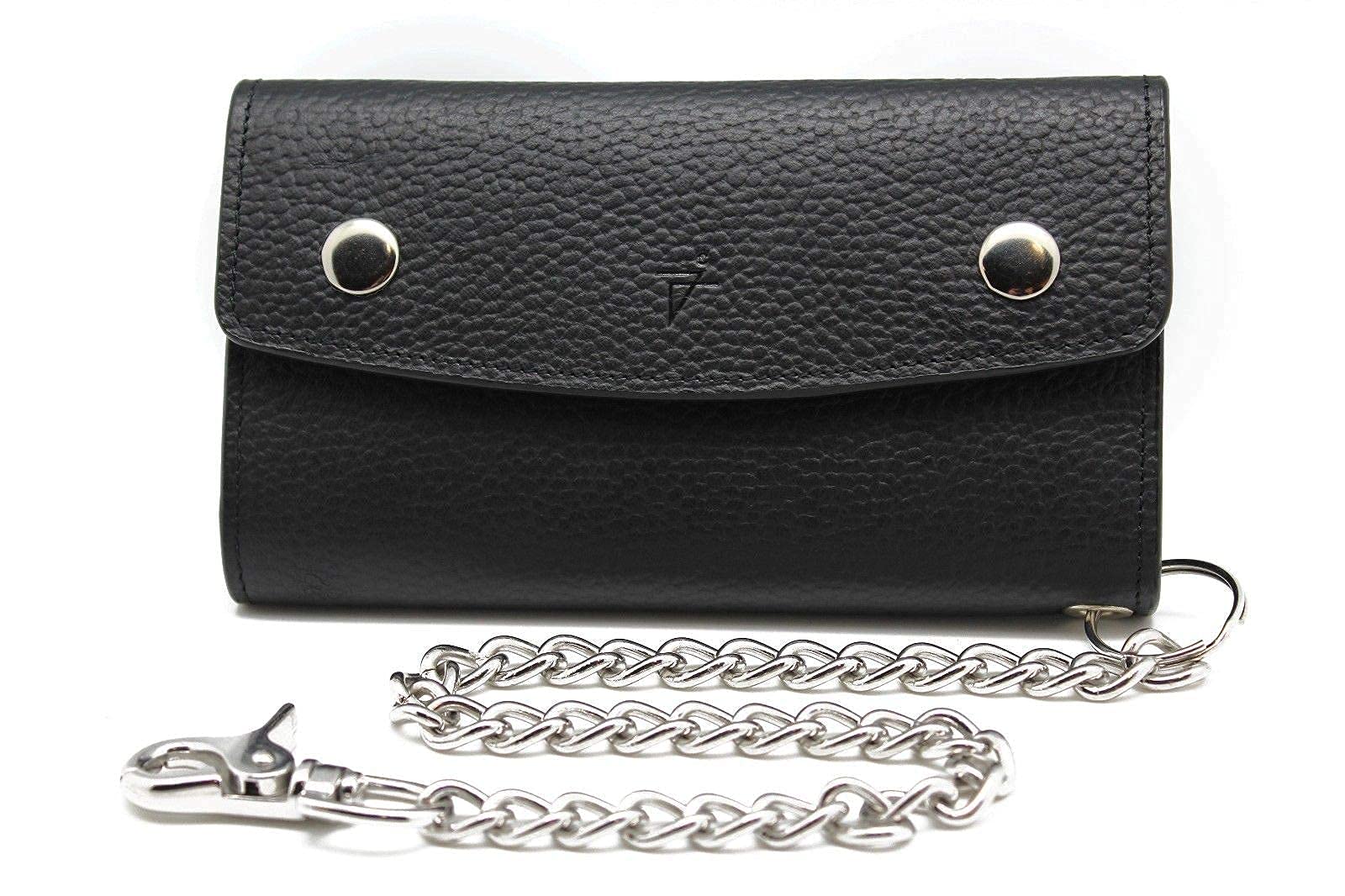 Juzar Tapal Collection Bifold Leather Wallet for Men with ID Window and Zipper Pocket, RFID Blocking, Thick and Durable Credit Card Holder (J277LCB-Long Chain Wallet)