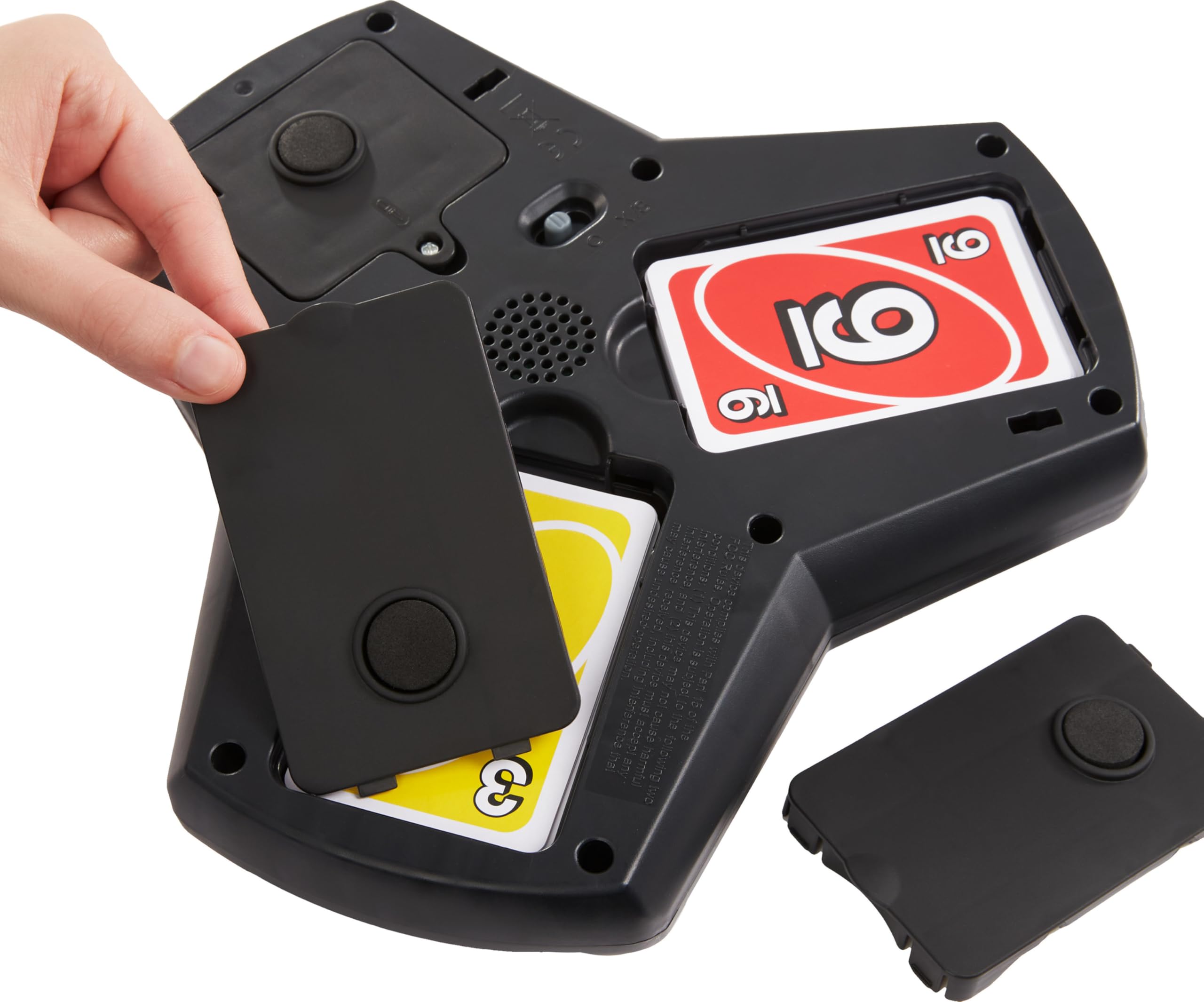 Mattel Games UNO Triple Play Card Game for Family Night with 3 Discard Piles, Lights & Sounds, Special Stealth Mode