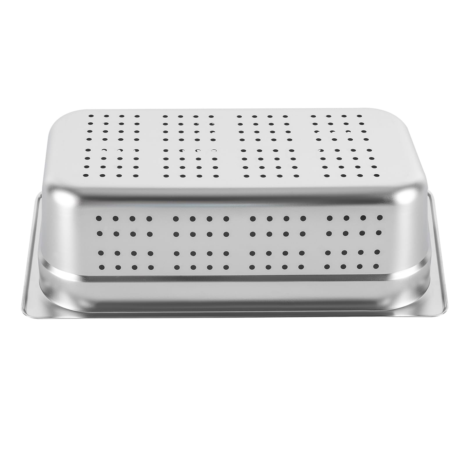 DYNAMI 2-Pack Anti-Jam Perforated Stainless Steel Steam Table Pan, 1/3 Size, 4" Deep Commercial Chafing Steam Table Pan Hotel Pans,Catering Food Pan (2-Pack,1/3 Size, 4" Deep)