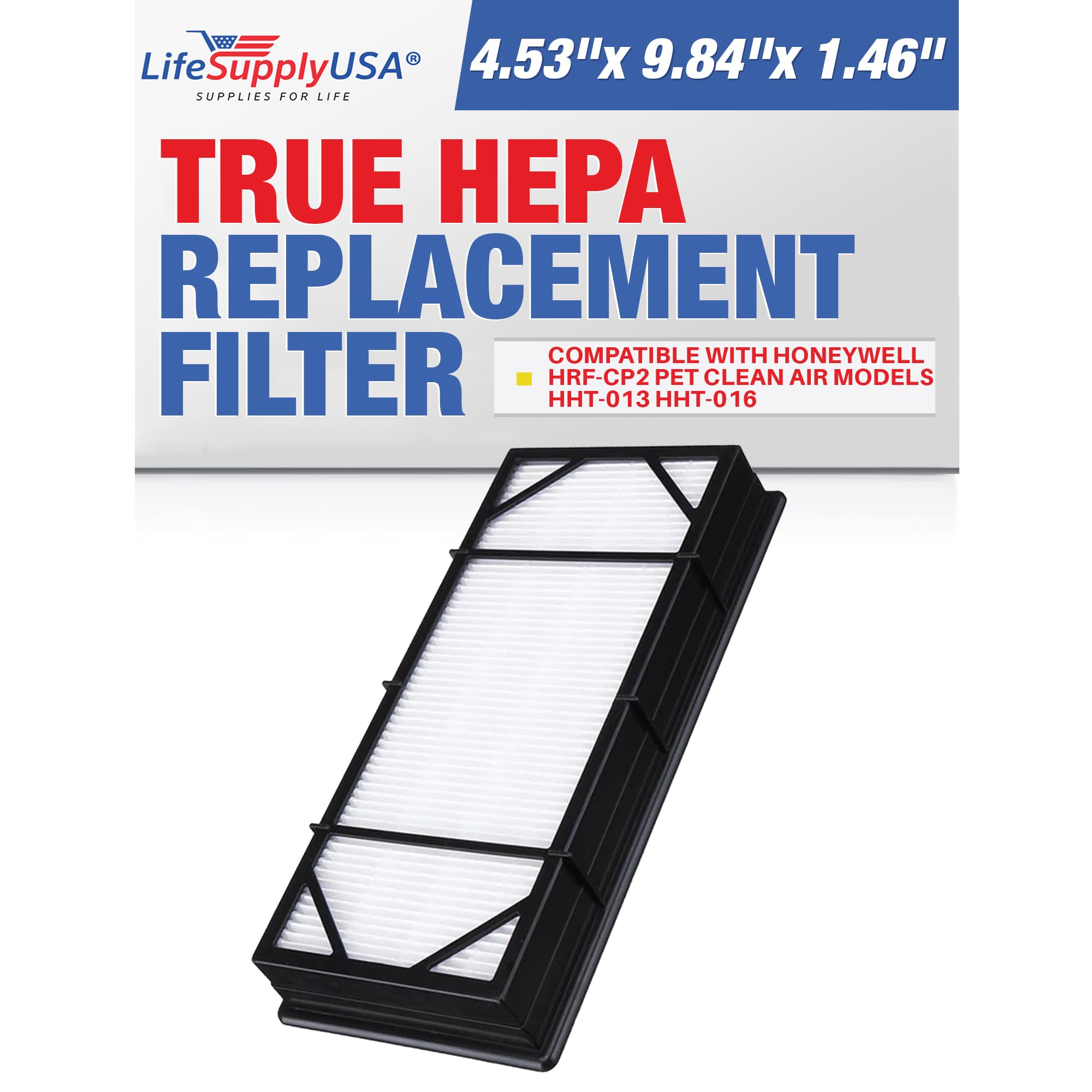 LifeSupplyUSA HEPA Filter Replacement and 2 Odor Pre-Filters Compatible with Honeywell HRF-CP2 Pet Clean Air Models HHT-013 HHT-016